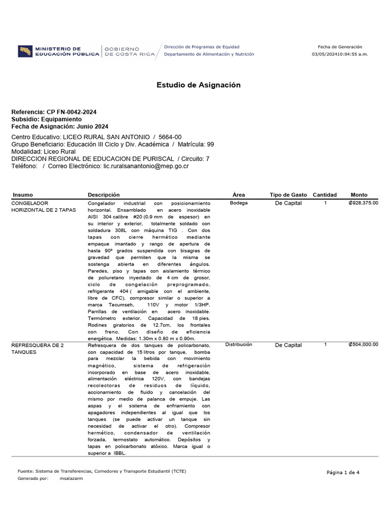 Estudio de Asignación | PDF