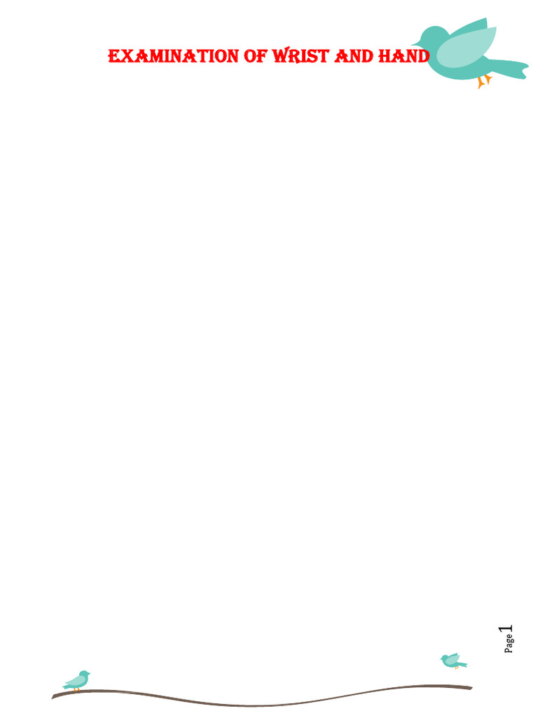 Hand Wrist Examination | PDF