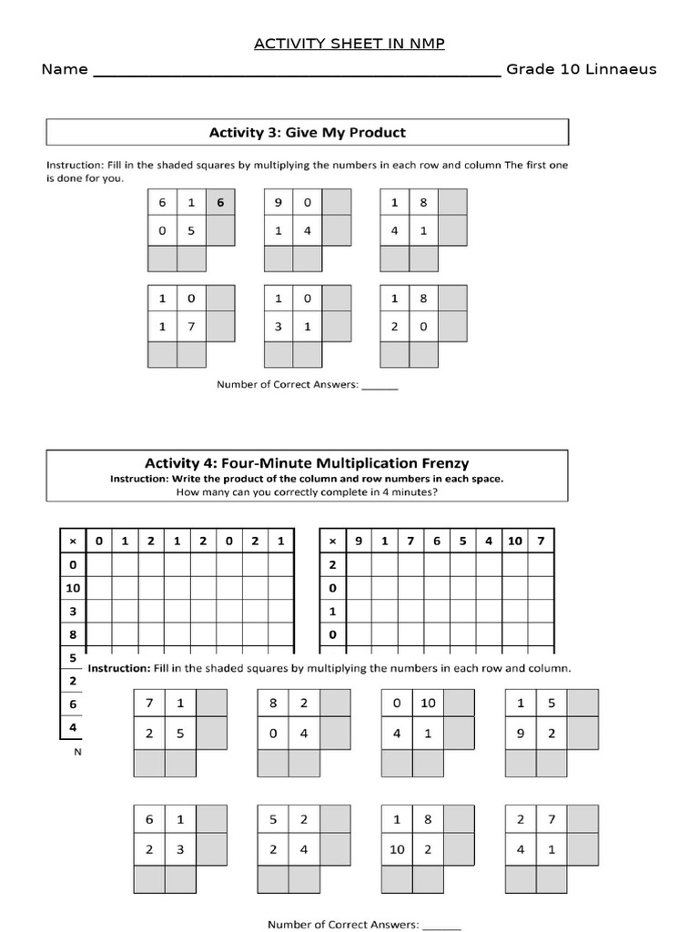 Activity Sheet in NMP | PDF