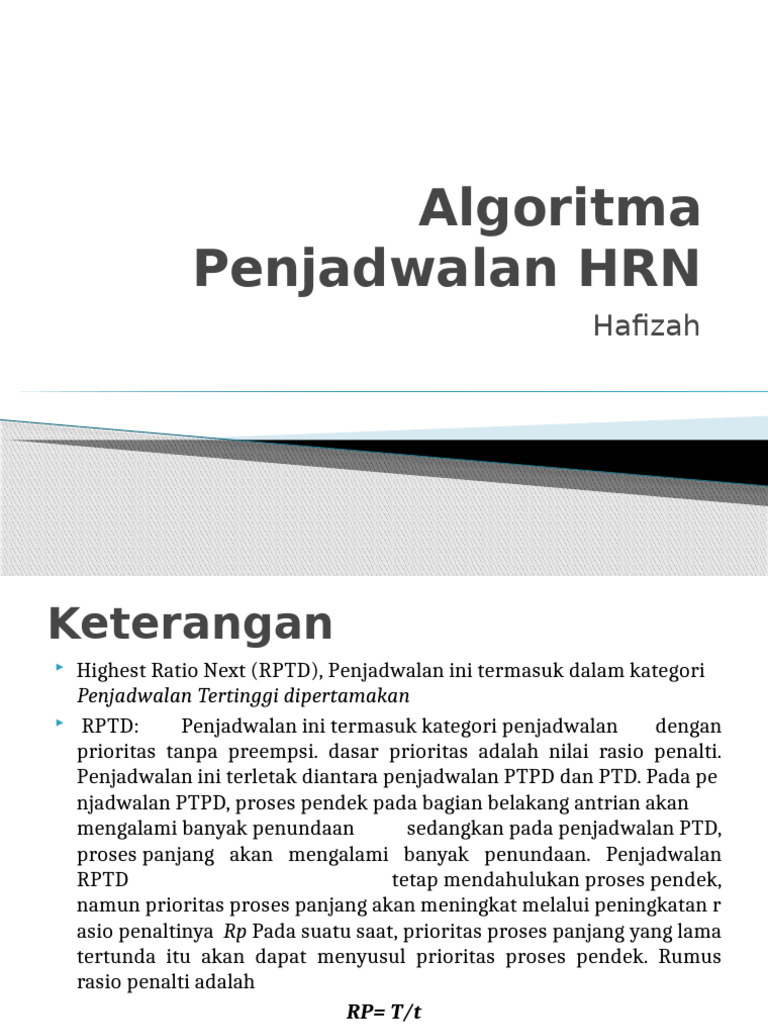 Algoritma Penjadwalan HRN (Pert 10) | PDF