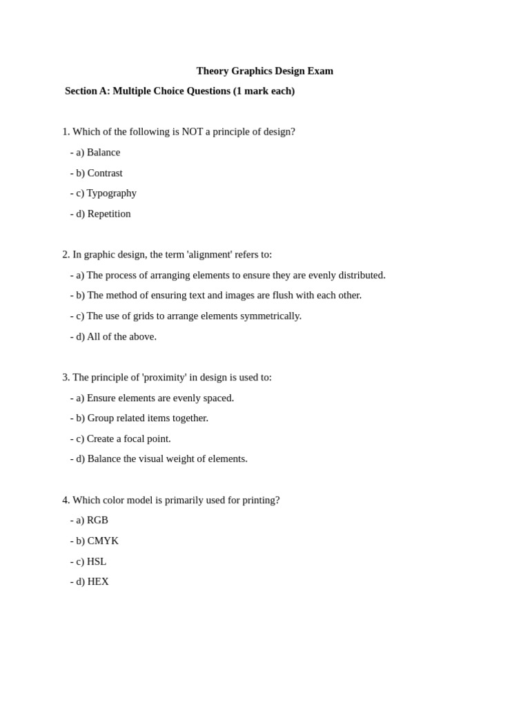 Theory Graphics Design Exam | PDF | Typography | Art