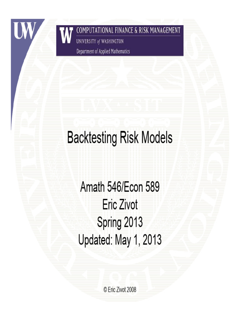 Backtesting Risk Models Backtesting Risk Models Pdf