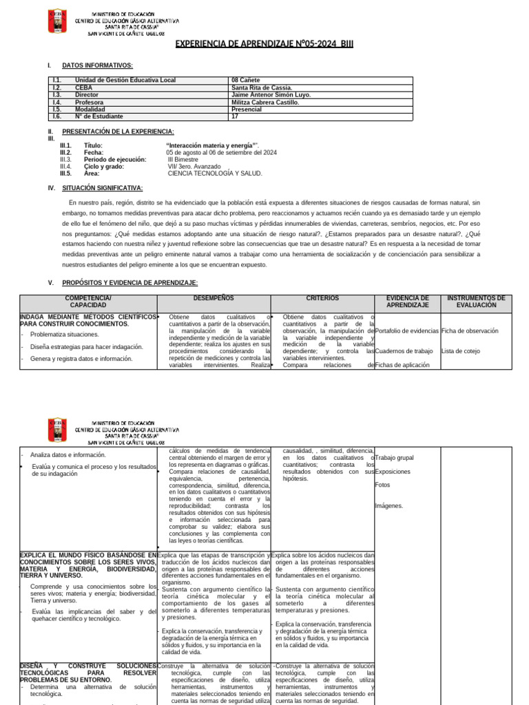 Unidad de Aprendizaje 5 Biii CTS 3 | PDF | Investigación cuantitativa | Gases