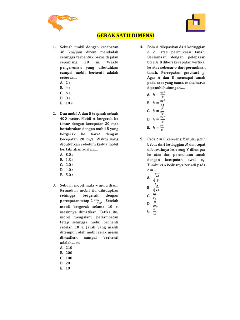 BAB Gerak Satu Dimensi | PDF