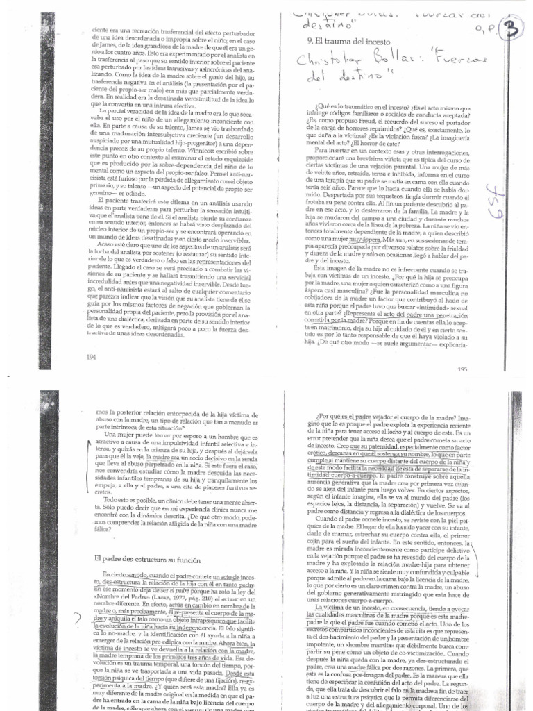Bolla-Cap 9-El Trauma Del Incesto | PDF