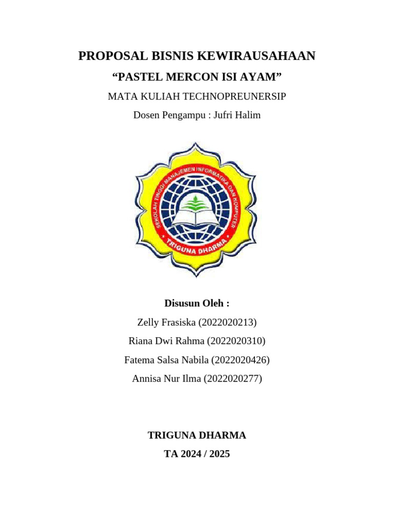 Proposal Bisnis Kewirausahaan | PDF