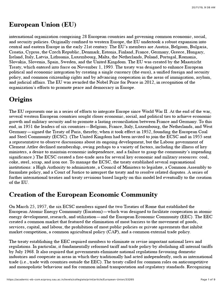 European Union | PDF
