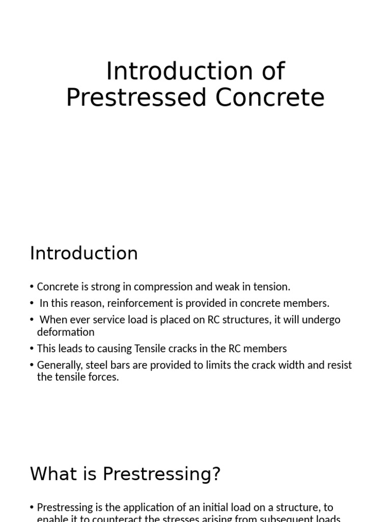 Introduction of Prestressed Concrete | PDF