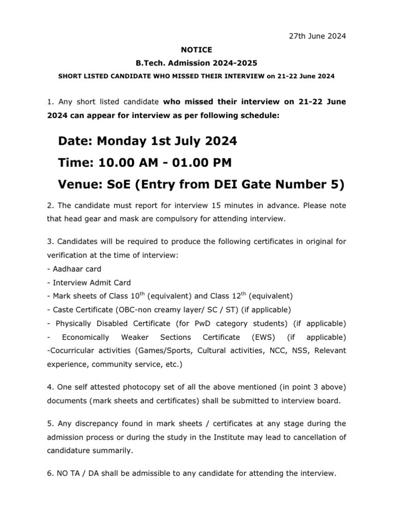 Interview Letter 2n | PDF