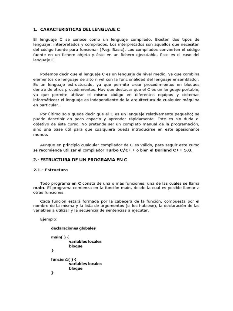 Lenguaje C | PDF