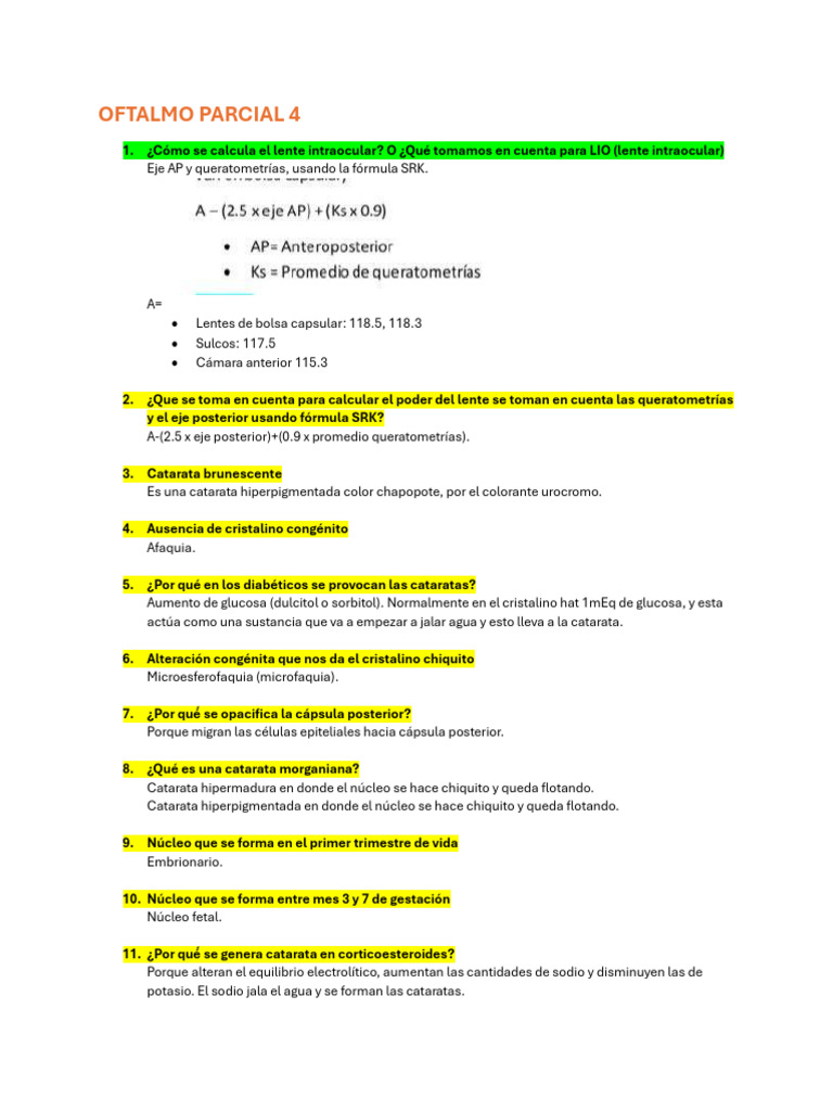 Oftalmo Parcial 4 | PDF