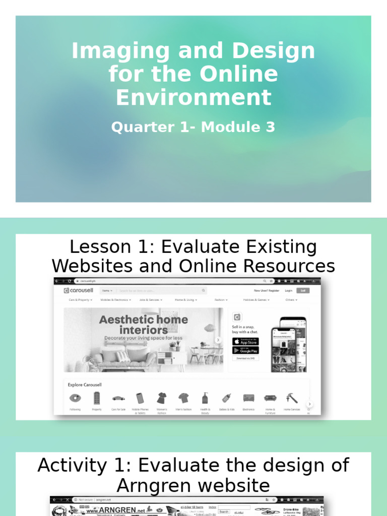 Imaging and Design For The Online Environment Wk3 | PDF