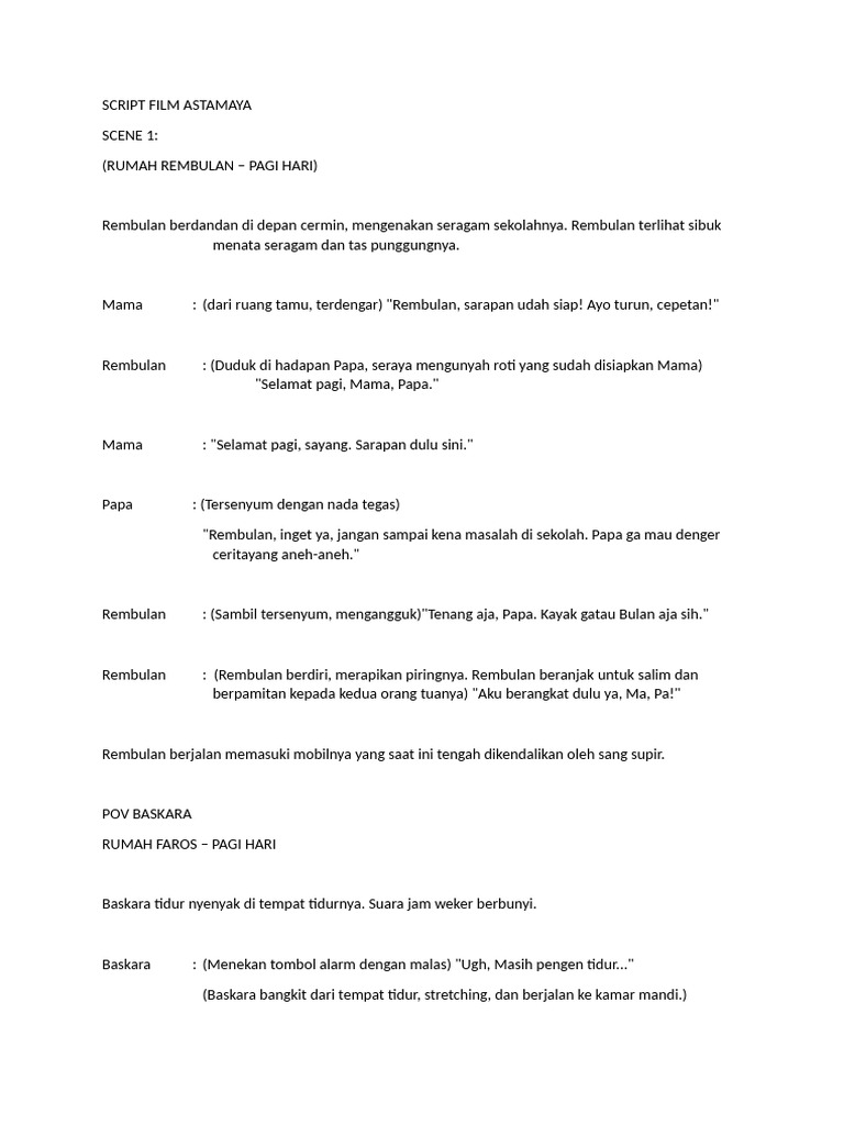 Script Film Astamaya Dialog | PDF