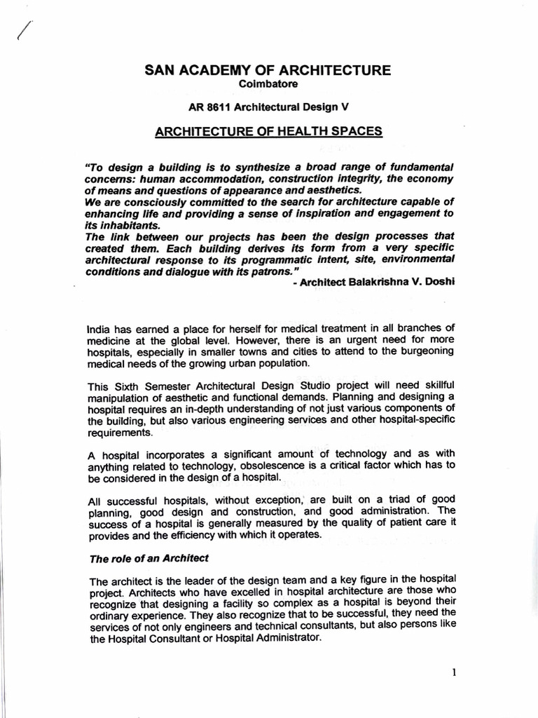 Hospital Design Brief | PDF