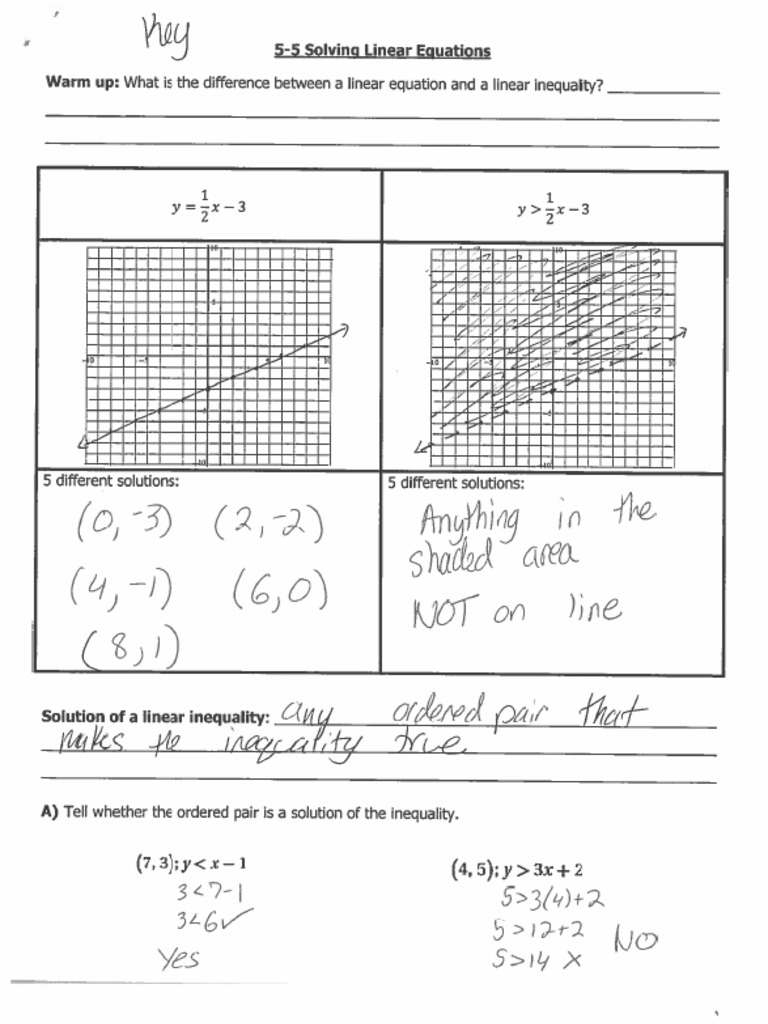 5 Solving Linear Equations Answers | PDF