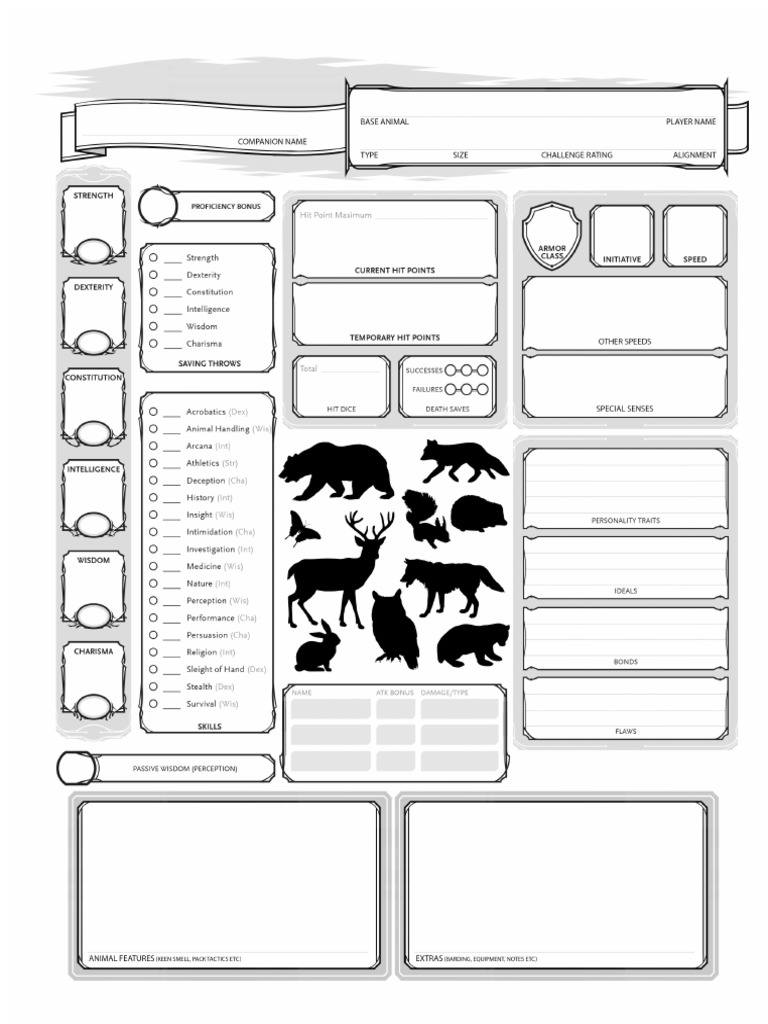 Companion Character Sheet | PDF