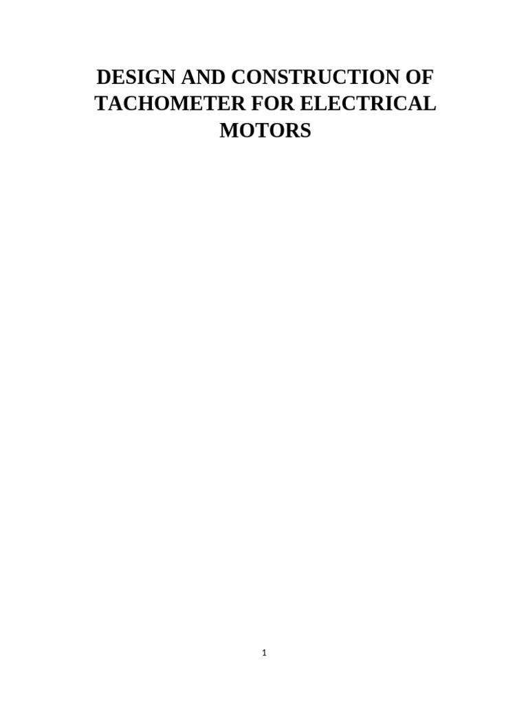 Design and Construction of A Tachometer | PDF | Lithium Ion Battery ...