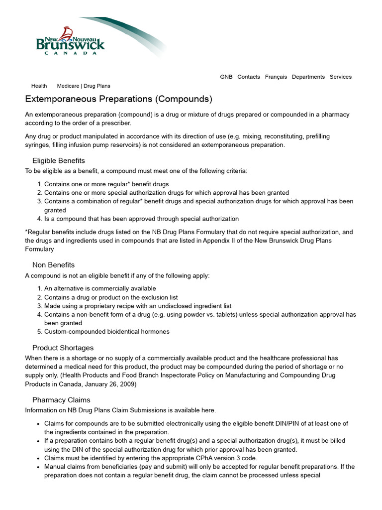 Extemporaneous Preparations (Compounds) | PDF