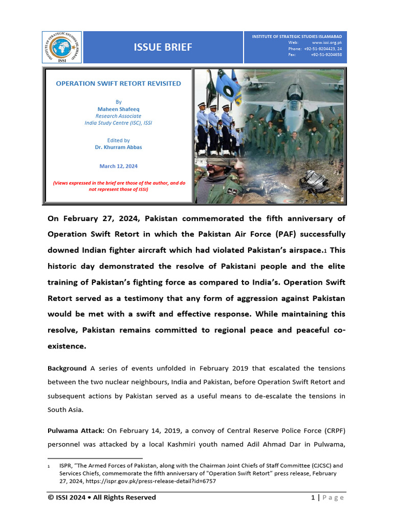 Operation Swift Retort | PDF