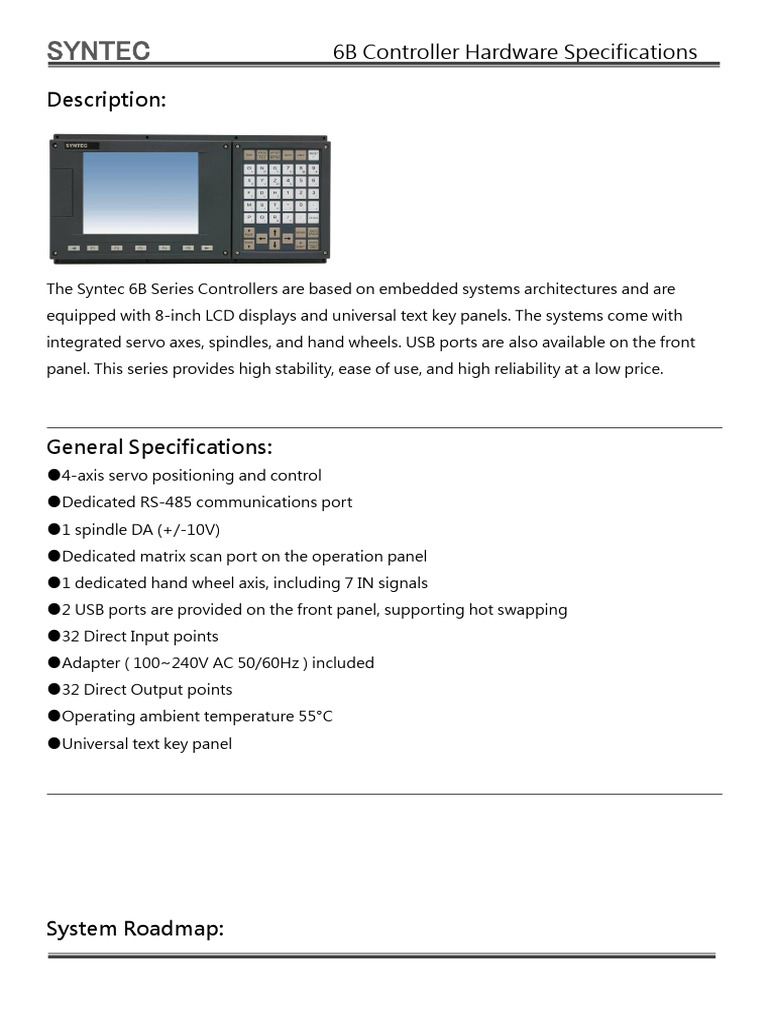 6B Controller Hardware Specifications | PDF