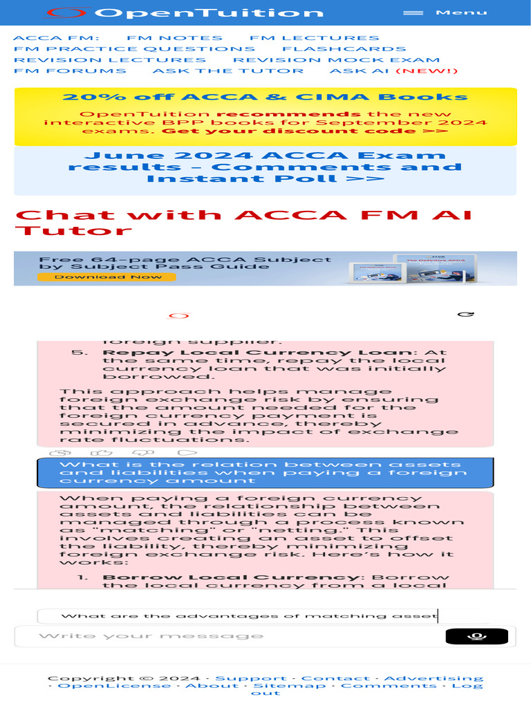 Chat With ACCA FM AI Tutor Free ACCA & CIMA Online Courses From OpenTuition | PDF | Finance ...