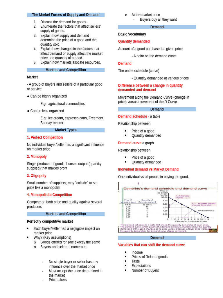 Chapter 4 Ecodev - The Market Forces of Supply and Demand | PDF