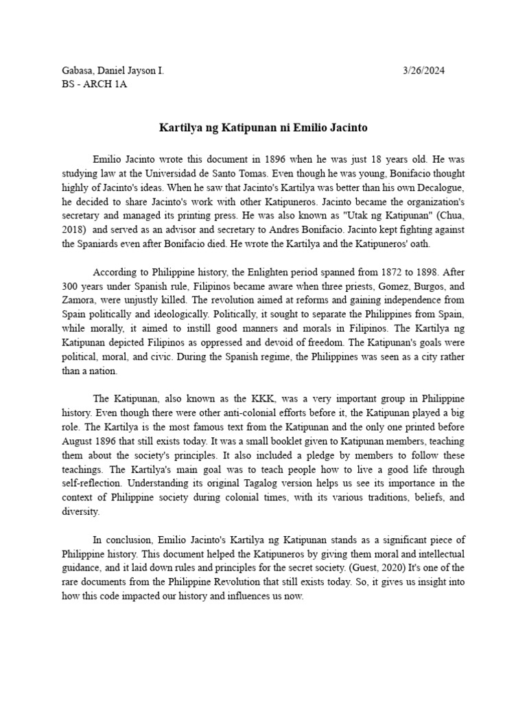Gabasa Daniel Jayson I. KartilyaAct | PDF