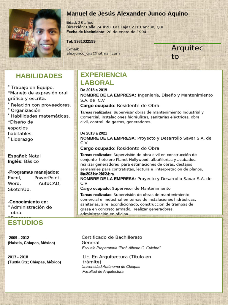 Curriculum Vitae - Alexander Junco | PDF