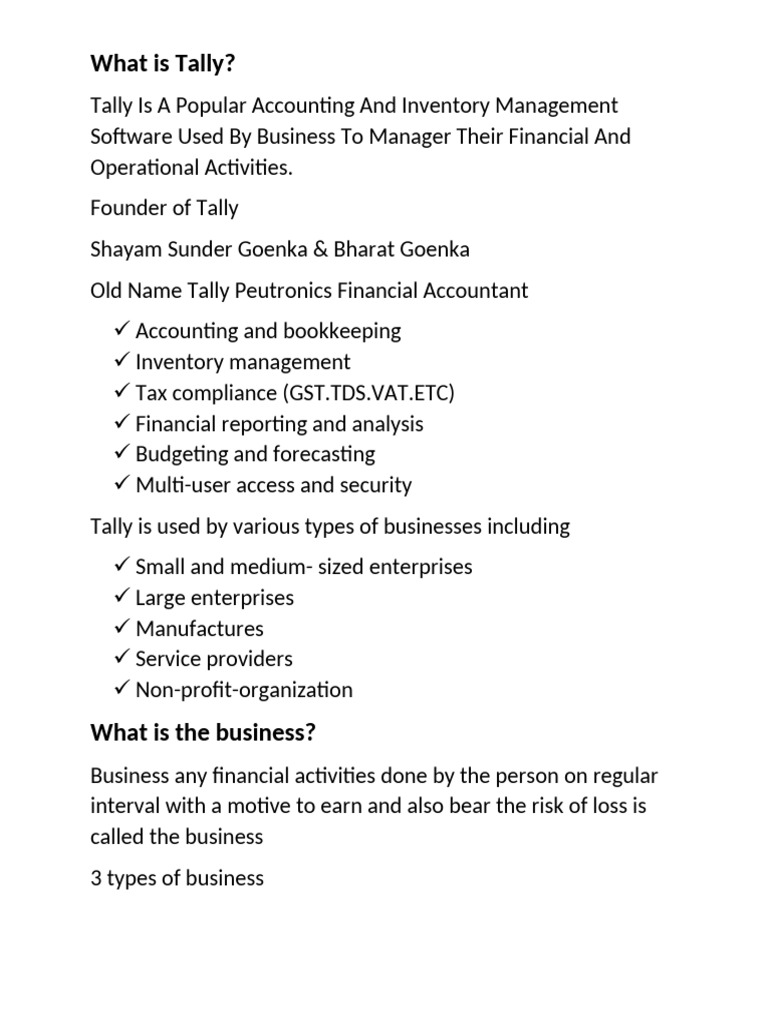 What Is Tally | PDF