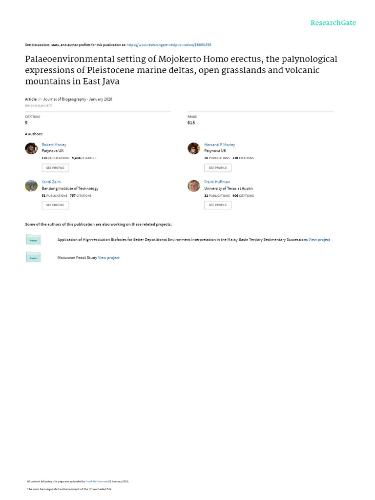 Morley Et Al-2020-J of BiogeoPaleoenviroMojokerto | PDF
