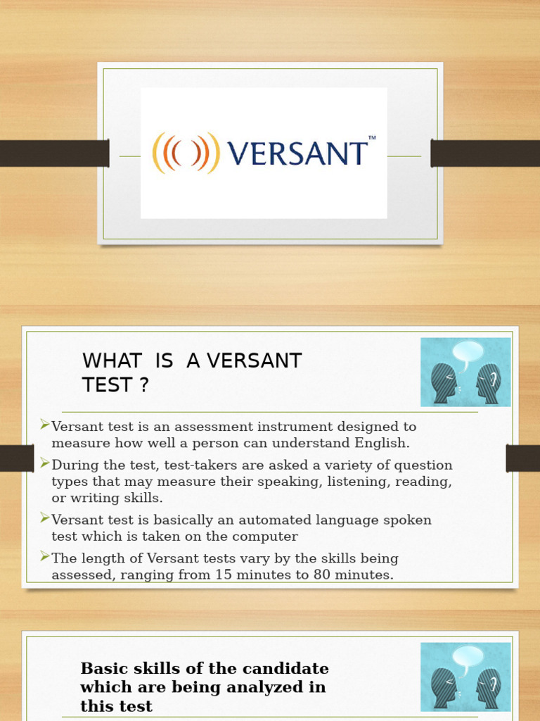 Versant Test | PDF