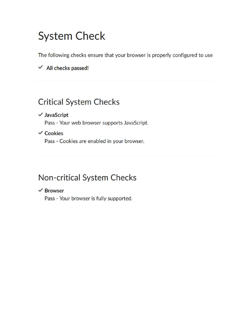 D2L System Check Report Data | PDF