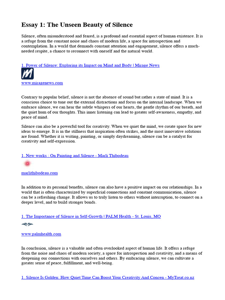 the unseen beauty of silence | PDF