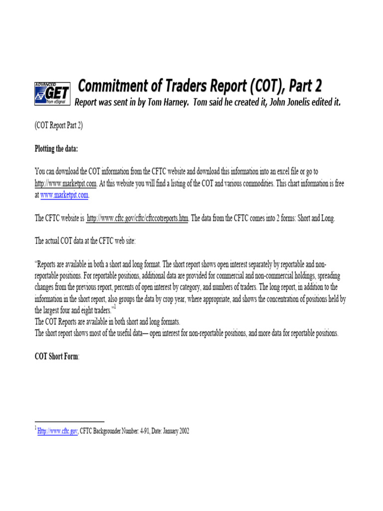 COT Report Part 2 | PDF