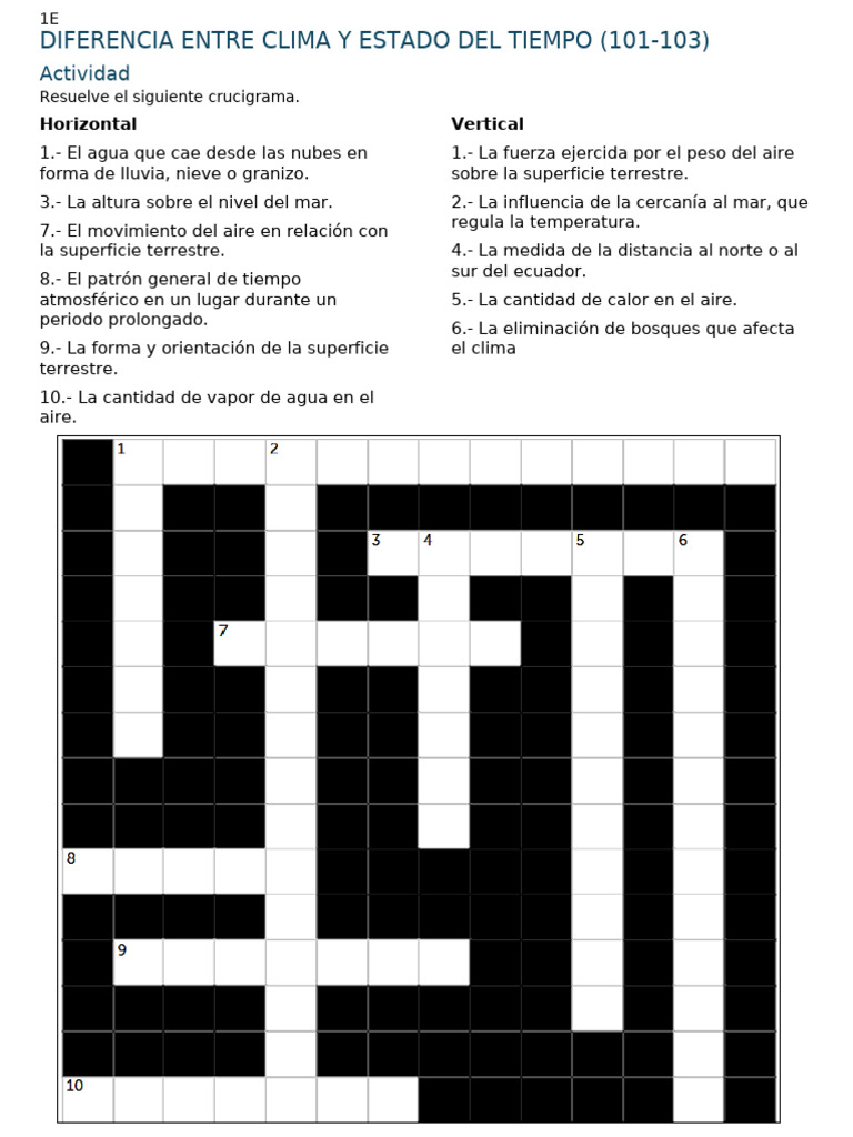 Diferencia Entre Clima y Estado Del Tiempo (101-103) | PDF