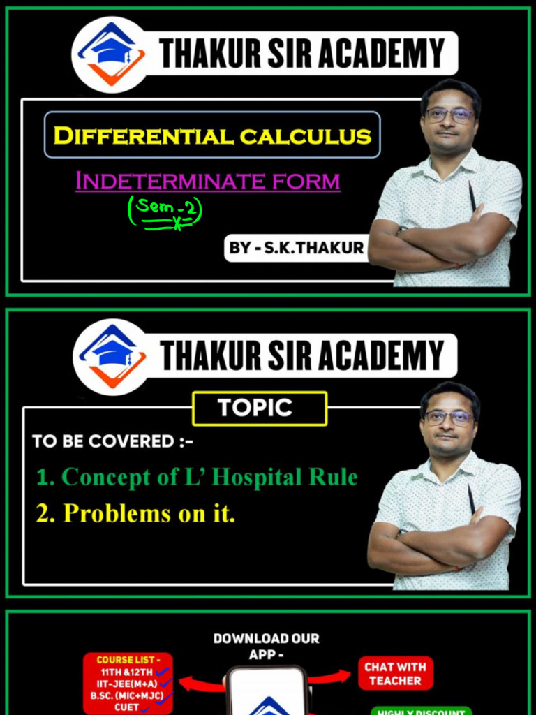 Differential Calculus-Indeterminate Form | PDF