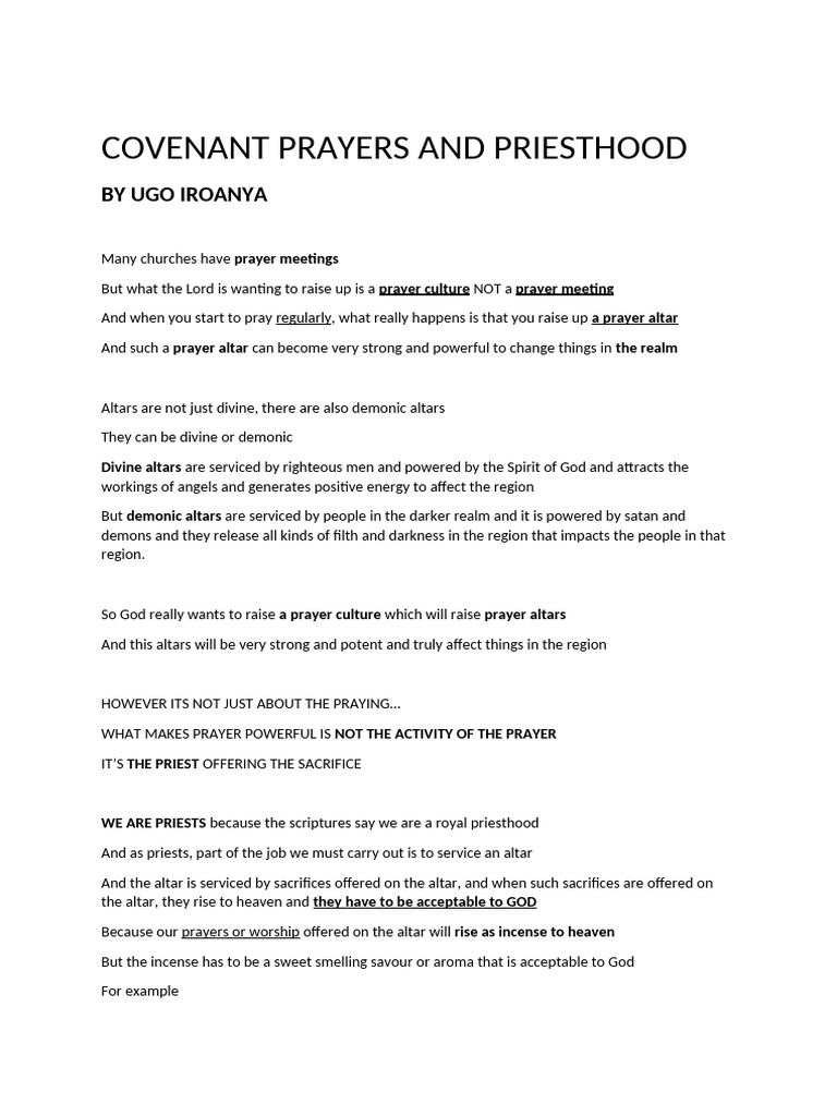 Covenant Prayers And Priesthood Pdf