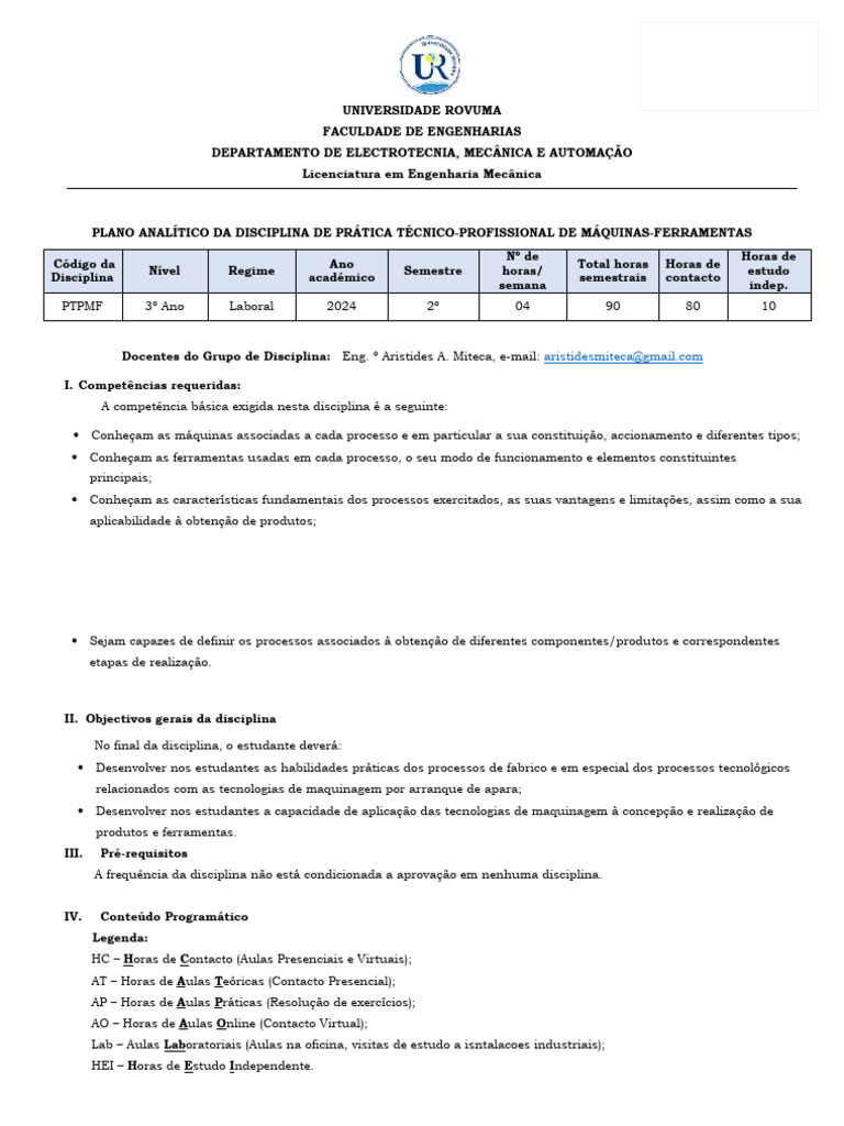 Plano Analitico - PMAF | PDF