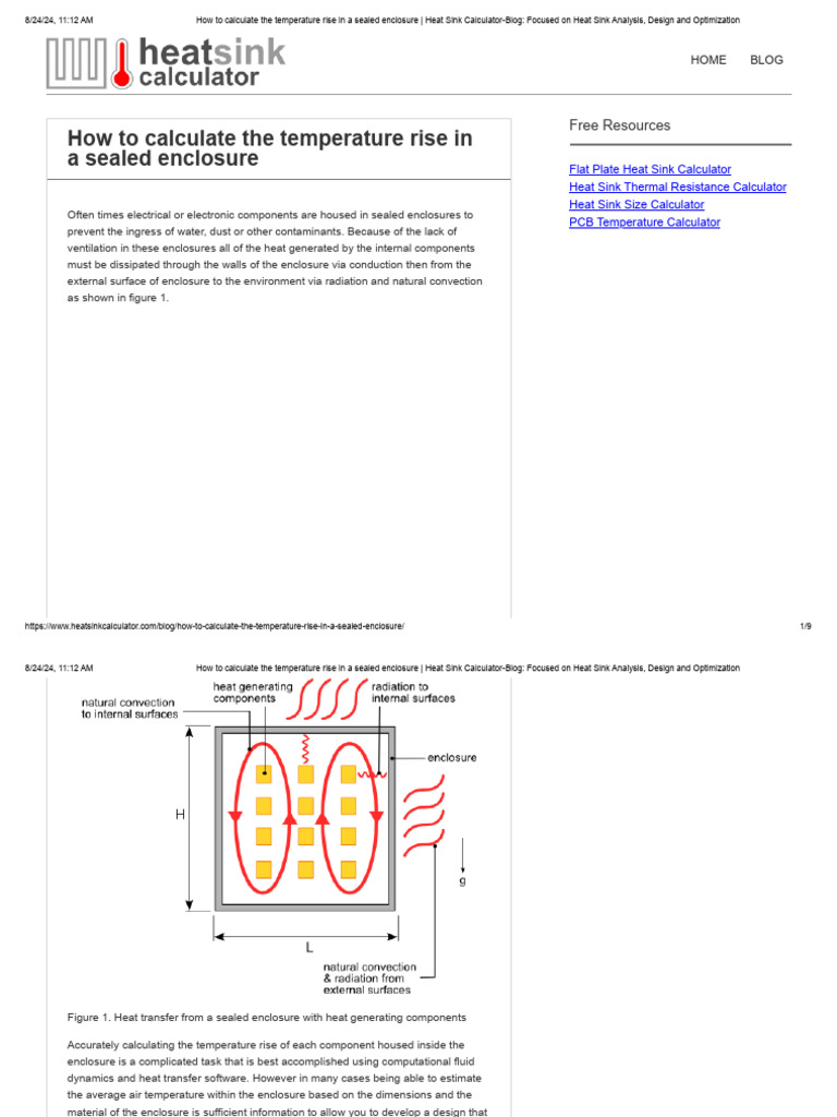How To Calculate The Temperature Rise in A Sealed Enclosure - Heat Sink ...