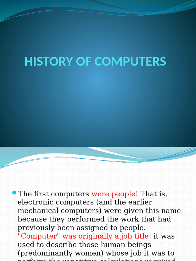 History of Computers | PDF