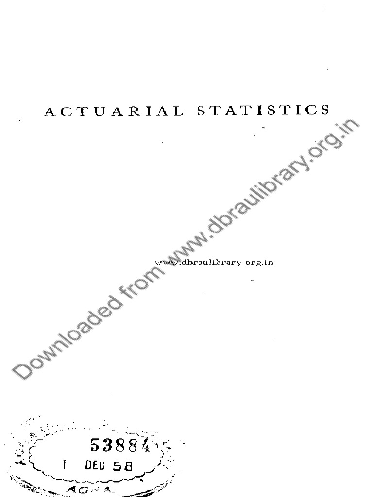 Actuarial Statistics | PDF