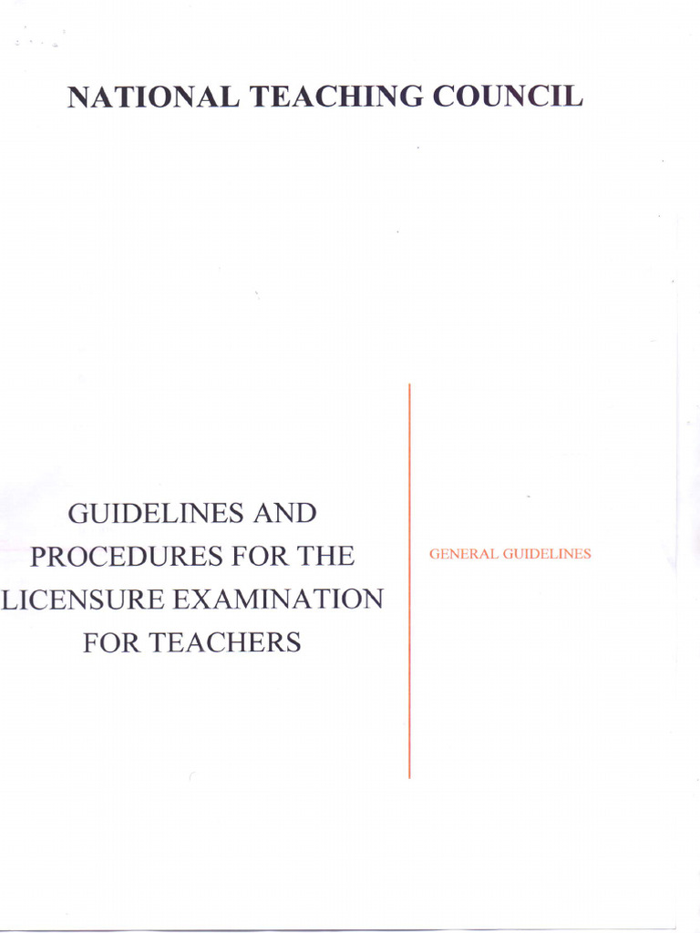 NTC Guidelines and Procedure For The Licensure Examination For Teachers ...