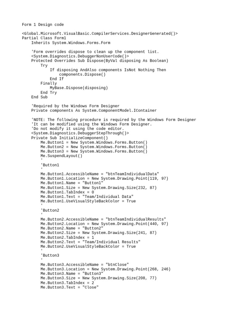 Design Code All Form 1 - 2 - 3 | PDF
