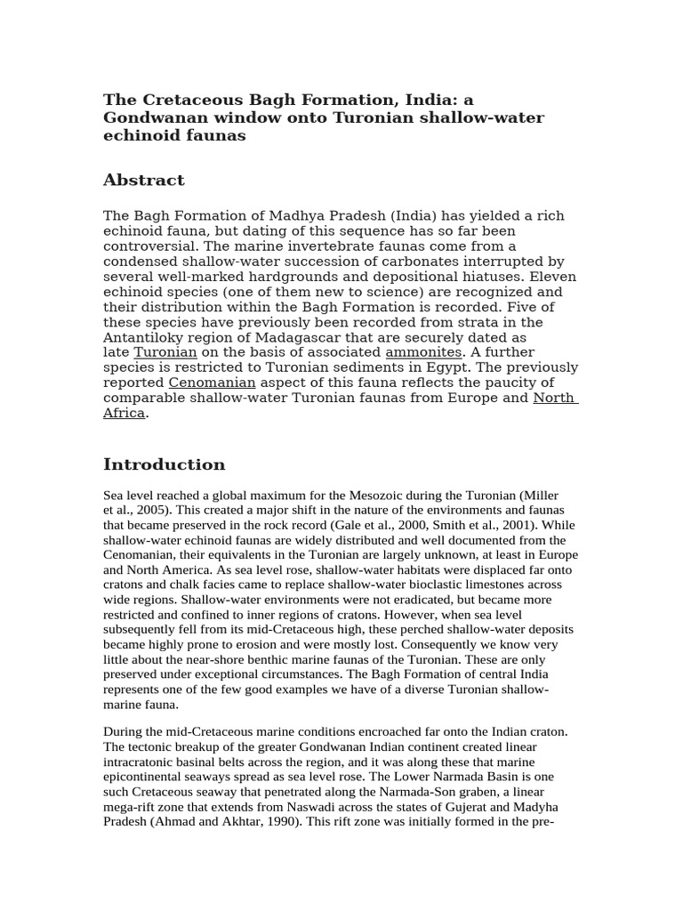 Limestone Project Bagh Bed | PDF | Cretaceous | Science & Mathematics