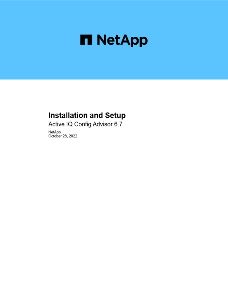 Active IQ Config Advisor 6.7 Installation and Setup | PDF