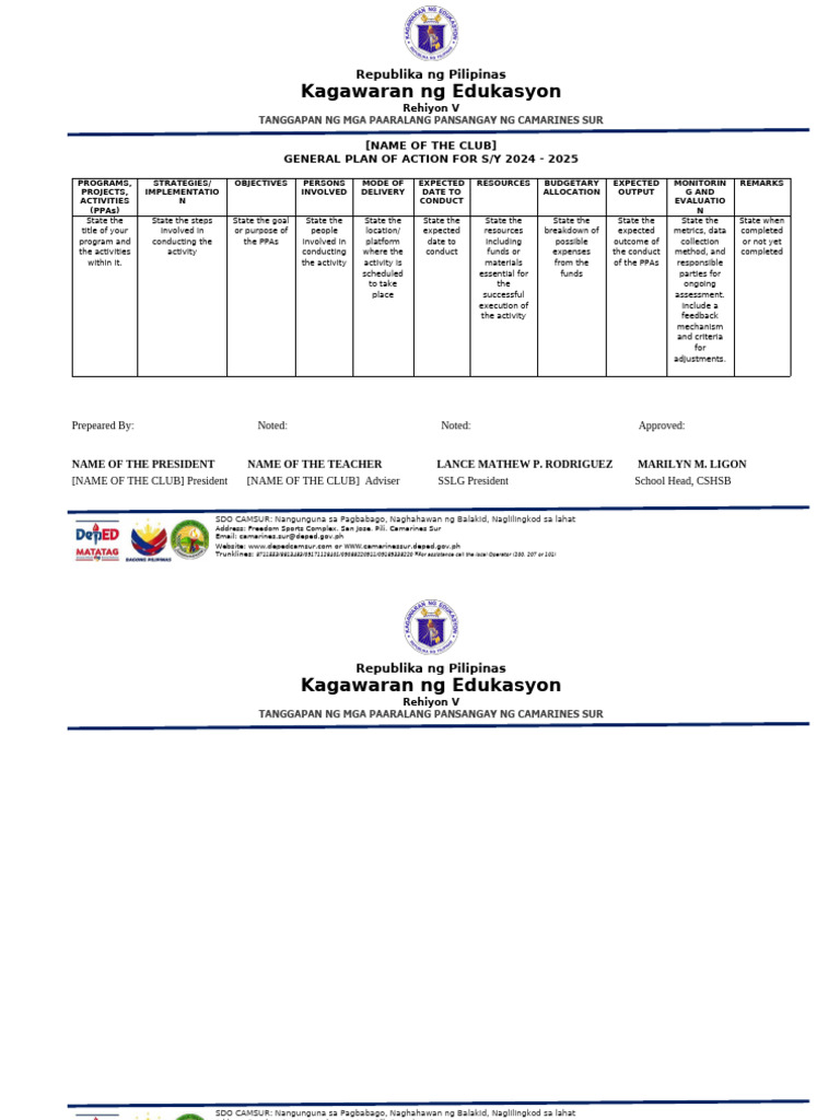 Gpoa Template CSHSB Sy 24 25 | PDF