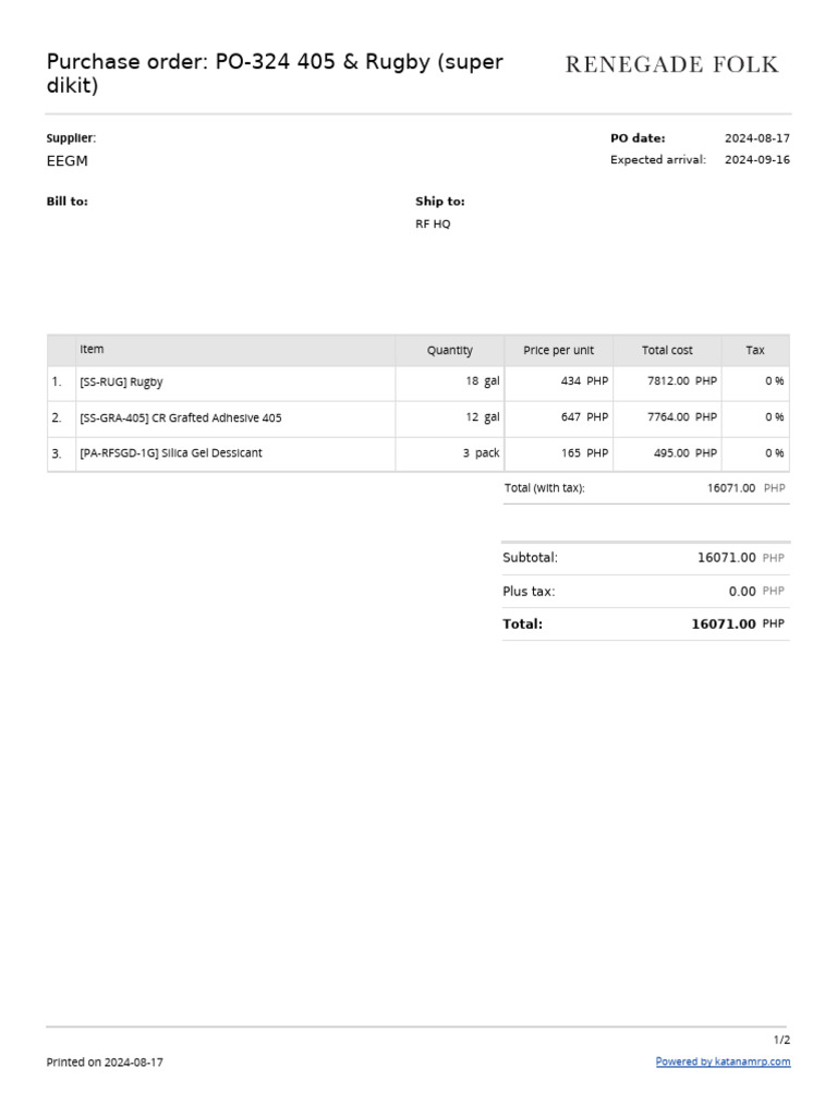 PO-324 405 & Rugby (Super Dikit) | PDF