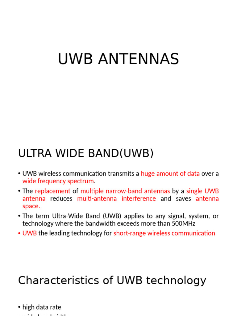 U4-UWB and Wearable Antennas | PDF