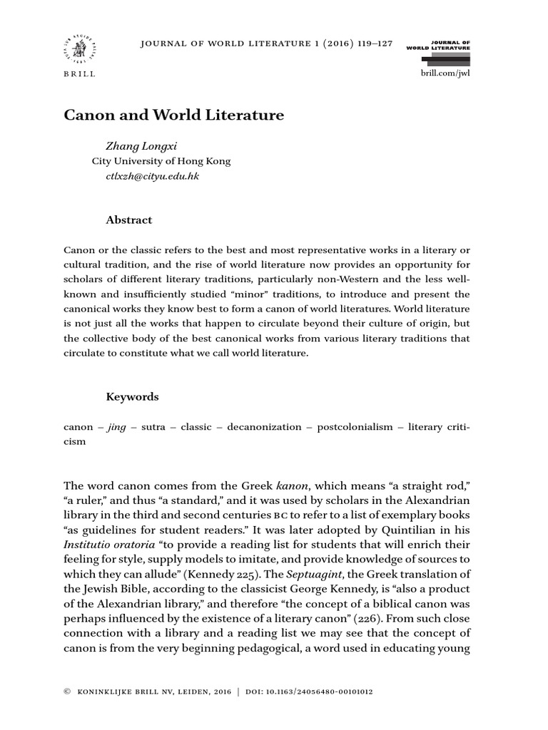 Canon and World Literature | PDF