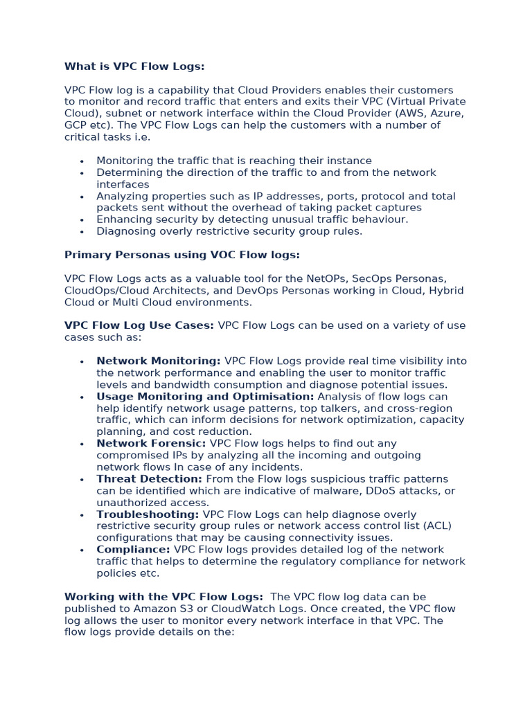 What is VPC Flow Logs | PDF